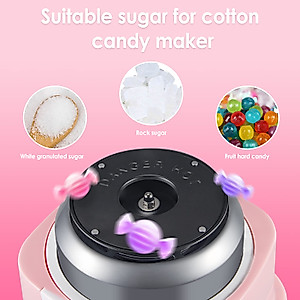 Jahy2Tech Cotton Candy Machine Portable Cotton Candy Makers for Kids Birthday Family Party Christmas Gift with 10 Sticks&1 Spoon Pink