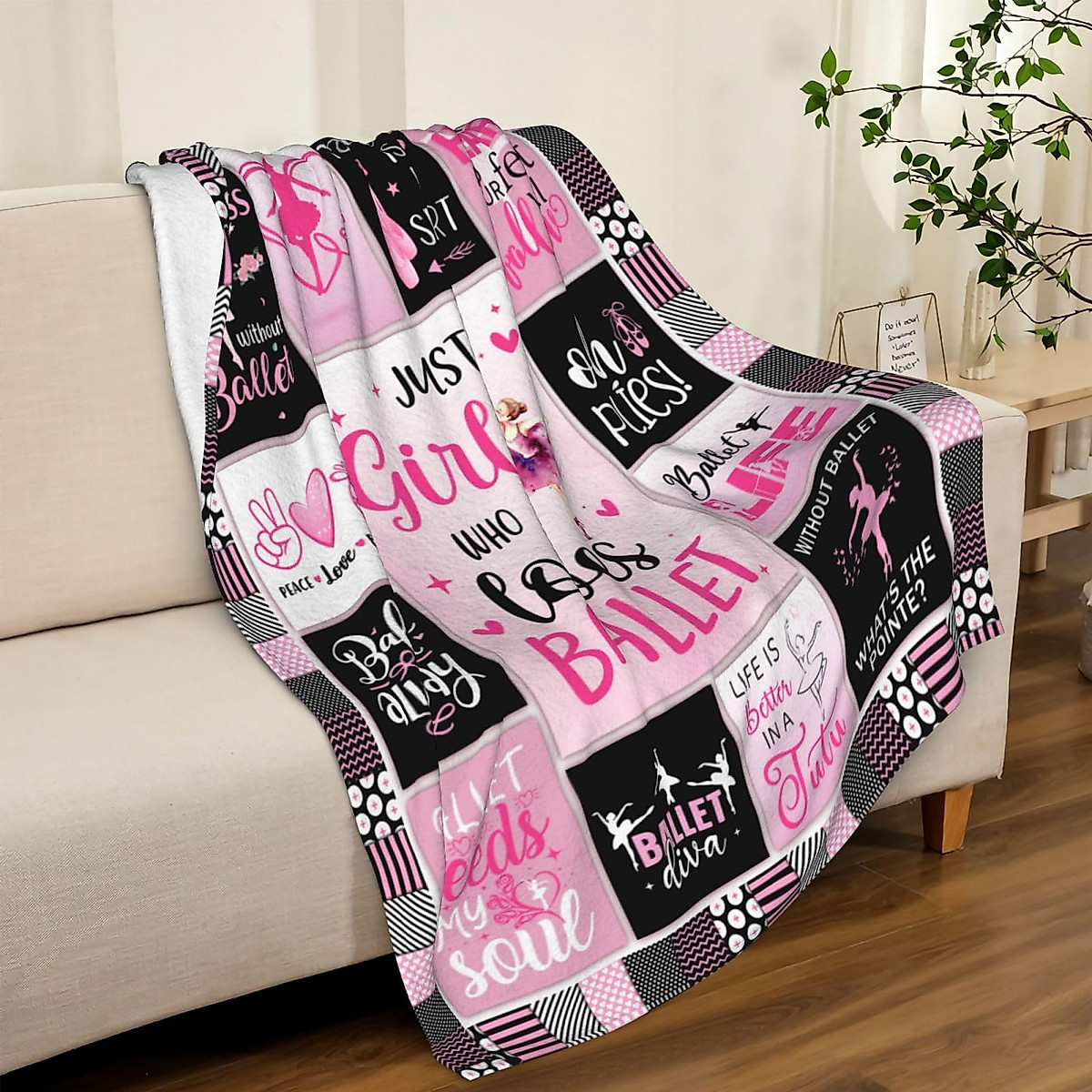 Stbyiz Dance Gifts Throw Blanket 60"x 50" - Dance Recital Gifts for Girls - Ballerina Gifts for Girls Teens - Ballet Dancer Gifts - Best Gifts for Dance Recital for Girls - Gifts for Ballerinas