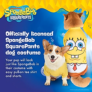 SpongeBob SquarePants for Pets Halloween Tee & Shorts for Dogs - Fun and Cute Halloween Costumes for Dogs - Officially Licensed Spongebob Squarepants Pet Products, Spongebob Dog Outfit