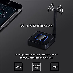 Zunate Wireless HDMI Transmitter Receiver, Wireless WiFi Display Receiver for AirPlay Mirroring OS Systems Miracast Windows Android