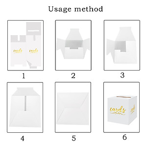 sunepany White Card Box Cardboard Card Box for Birthday Bridal & Baby Shower Graduation Funeral Envelope Box for Party Gold Card Box with Slot Wedding Money Box Raffle Box