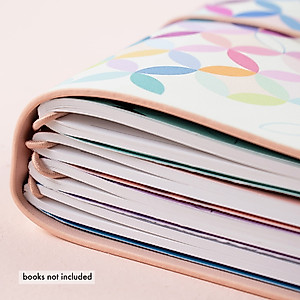Erin Condren On The Go Folio - Cover & Protector - Small Holder Case - Protect Planners & Journals - Great with Petite Planners & Journals - Elastic Band - Small, Mid Century Circles