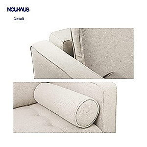 Nouhaus Module, Sleeper Sofa Bed Couch. 7ft Luxury Convertible Sofa Futon Bed with No Roll Together Latex. Ivory Woven Pull Out Bed for Bedroom Couch, Small Apartment Furniture Sofas or RV Couch
