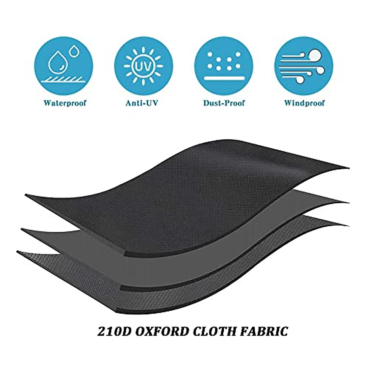 Klzzuk Waterproof Square Hot Tub Cover, UV-Resistant SPA Cover with Elastic Rope, Garden Hot Spring Bath Swimming Pool Furniture Dust Cover, 210D Oxford Cloth (220 * 220 * 90cm,Brown)