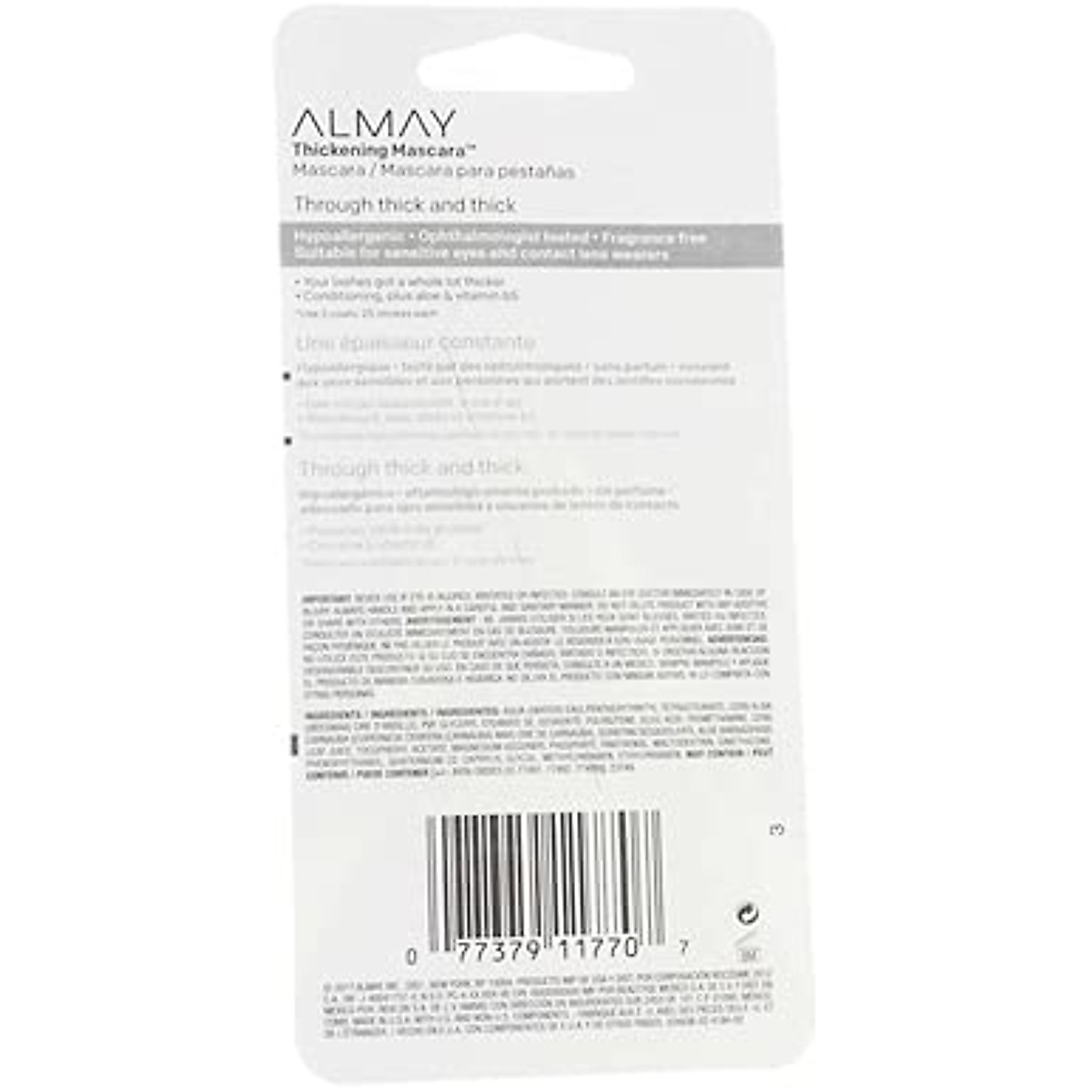 Almay One Coat Nourishing Thickening Mascara, Black 402 .4 fl oz (11.8 ml)