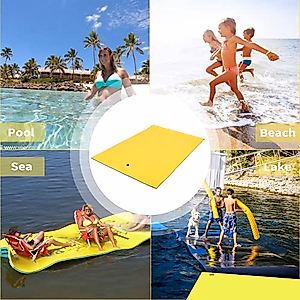 Outroad Water Floating Mat for Lakes Lily Floatation Foam Pad for Pools & Beach, Multiple Size, 12'x6' Yellow