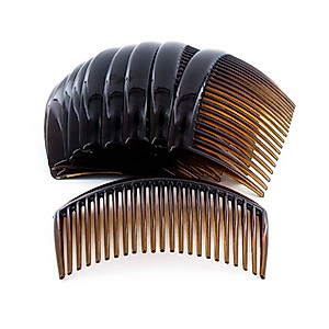 Yeshan 3.2" Plastic Hair Side Comb With Teeth Comb HairPin Clip for women,Brown (12pcs)
