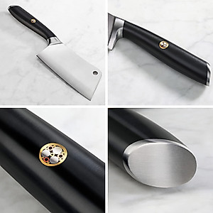 Cangshan L Series 3-Piece HUA Cleaver Block Set, German Steel Forged, Black, 1027426