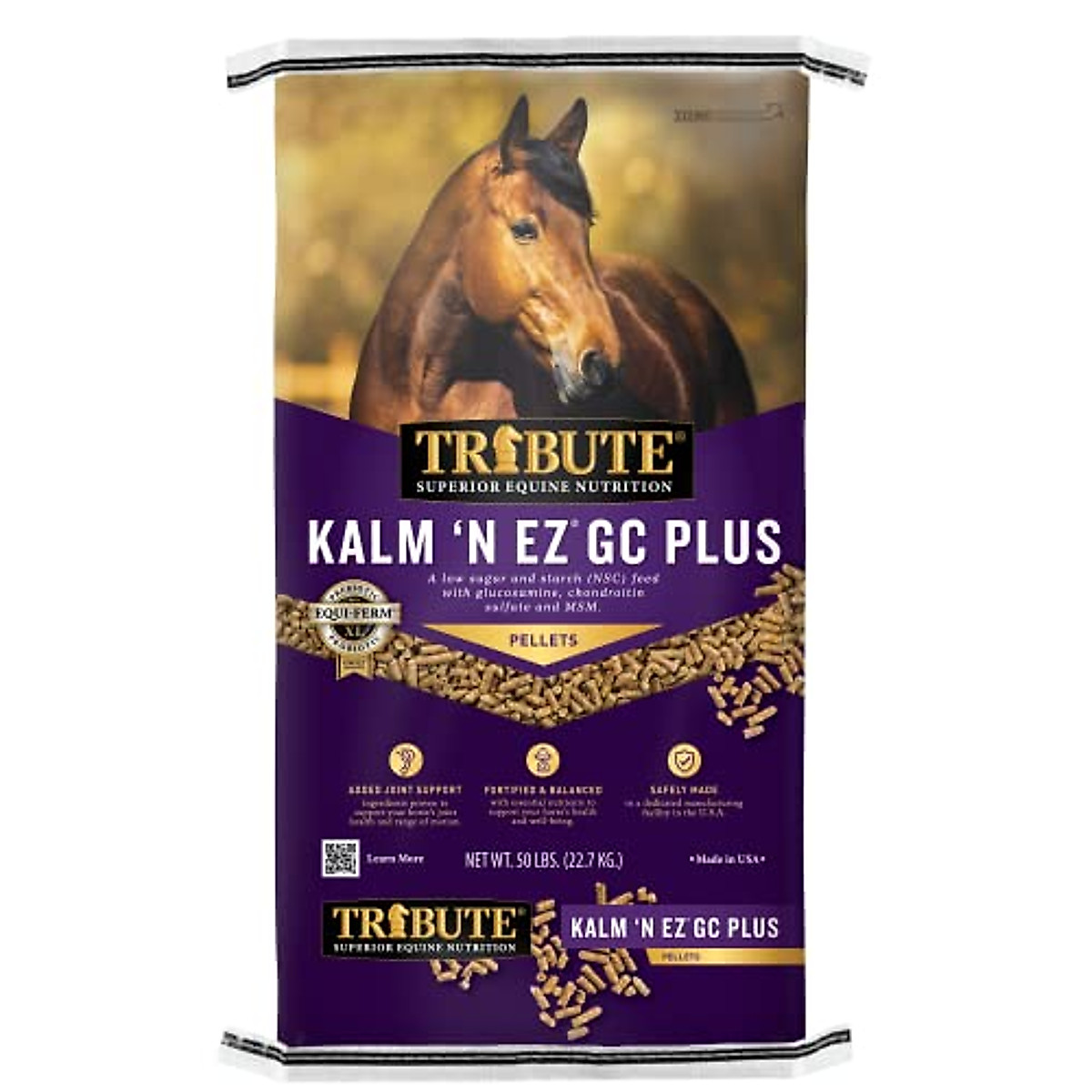 Kalmbach Feeds Tribute Kalm 'N Ez Gc Plus Pellets for Horse, 50 lb