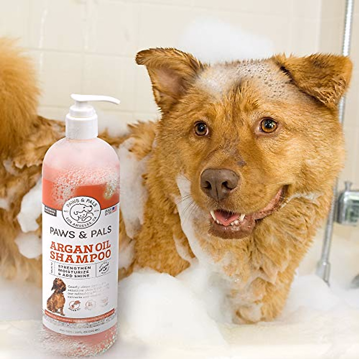 6-in-1 Dog Shampoo and Conditioner for Itchy Skin, Made in USA - 20oz Vet Formula Natural Medicated Best for De-Shedding, Itch Relief, Smelly Odor, Dry Sensitive Skin - Dogs & Cats Argan Oil Pet Wash