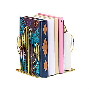 WJCCBJQXW Bookends 2pcs Decorative Bookends Metal Decorative Book Ends Dividers Holders for Shelves Dispensers Display for Library Office