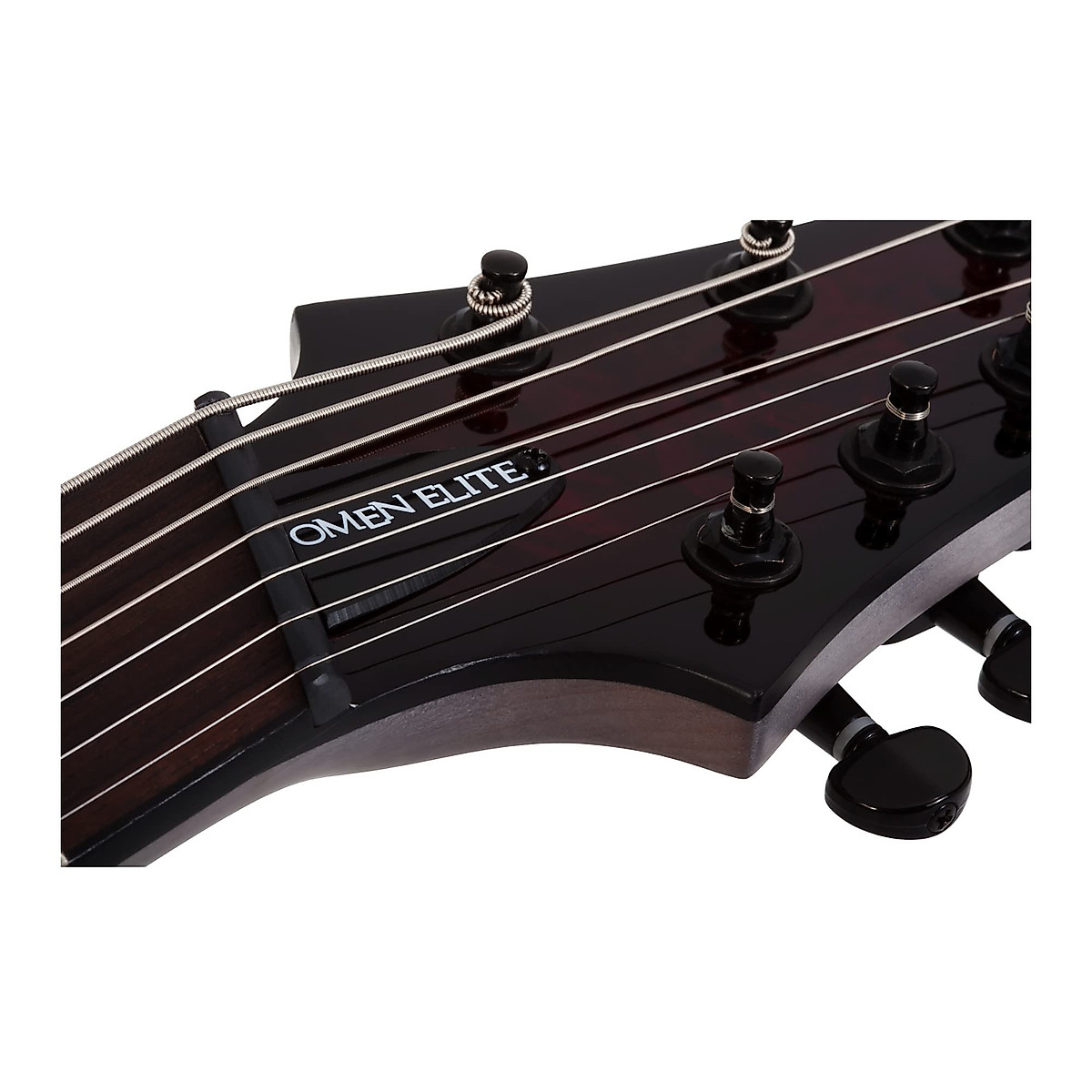 Schecter Omen Elite-7 Multiscale 7-String Electric Guitar in Black Cherry Burst with Schecter Hard Shell Carrying Case