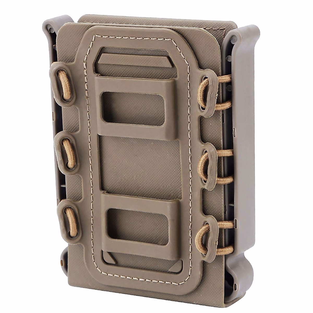 Dekoo Mag Pouch, 3PCS Tactical Magazine Pouches Molle Fastmag Softshell Mag Carrier 5.56/7.62mm Fastmag for Airsoft M4 AR AK (Tan)