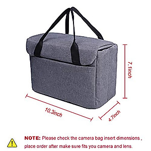 BOMKEE Camera Inserts Protective Bag Padded Insert Camer Cube Water Resistant DSLR SLR Case Foldable Liner for Sony,Canon,Nikon,Olympus Camera Lens Accessories Grey