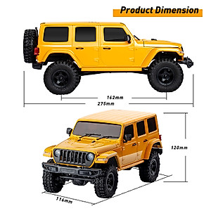 WOWRC 1/18 RC Crawler, Mini RC Rock Crawler for Adults, 2.4GHz 4WD RC Cars with Battery Charger (Arizona)