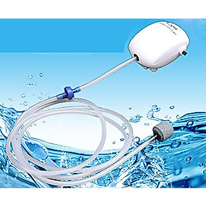 Aquarium Fish Tank Air Pump Filter Ultra Silent Fishing Tank Double Hole Oxygen Air Bubbles Pump with 1 Air Stone/1.2M Silicone Tube