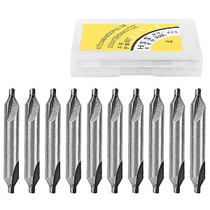 10Pcs Center Drill Bit Set, 2.5mm Countersink Lathe Bit High Speed Steel 4341 Straight Shank Drilling Tools