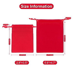 G2PLUS Small Velvet Jewelry Pouches, 20PCS Small Velvet Gift Bags with Drawstring, Red Velvet Gift Bags, Christmas Gift Bags for Wedding Favors, Candy Bags, Party Favors (2.75''x3.54'')