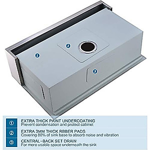 33 Inch Farmhouse Sink Workstation Stainless Steel -VOKIM 33X22 inch Farmhouse Sink 16 Gauge Stainless Steel Ledge Workstation Flat Apron-front Single Bowl Farm Kitchen Sink