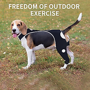 Furtent Dog Leg Sleeve to Stop Licking, Abrasion Resistant 4 mm Thick and Washable Recovery Sleeve, Surgical Suit Large Dogs Rear Leg to Prevent Licking for Dogs