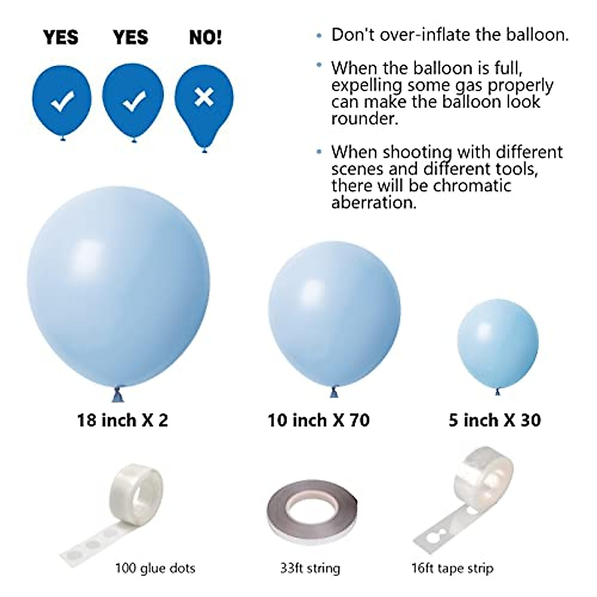 Light Blue Balloons Garland Arch Kit 105Pcs Different Sizes 18In 10In 5In Latex Pastel Matte Baby Blue Balloons Decorations for Baby Shower Wild One1st Birthday Wedding Bride Anniversary Gender Reveal Party Supplies for Boy Girl Adult