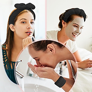 ATROCH Spa Headbands for Women & Wristband Set，Skincare Headbands for Washing Face，Face Wash Headband for Women，Makeup Headband，Cute Hair Band for Girls，Headband for Skin Care 4 Pcs