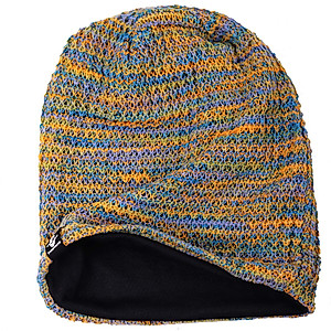 HISSHE Women's Slouchy Beanie Knit Beret Skull Cap Baggy Winter Summer Hat B08w (Blue/Yellow/Purple)