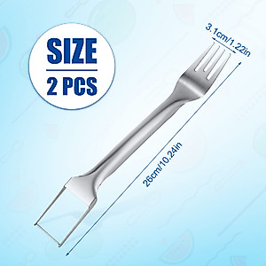 2pcs Watermelon Slicer Fork, Watermelon Cutting Tool 2-In-1 Watermelon Fork Slicer Cutter Stainless Steel Fruit Fork Cutter for Party Camping Fruit Shape
