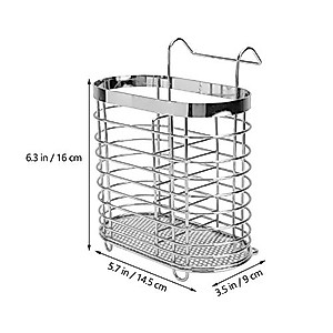 Cabilock Stainless Steel Utensil Drying Rack Basket Holder with Hook No Drilling Chopsticks Holder Spoon Fork Drainer Fork Basket Flatware Hanging Rack