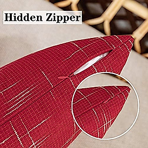 UGASA Patio Furniture Pillow Covers Outdoor Waterproof Throw Pillow Cushion Case, 2 Pcs, 20 x 20(50cm), Red