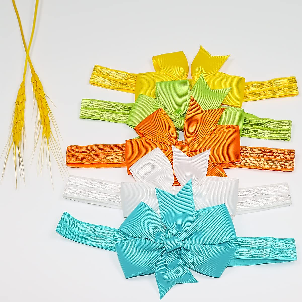 WillingTee Baby Girls Headbands 3" Grosgrain Ribbon Hair Bows Baby Headbands Hair Accessories for Baby Girls Infants Toddlers Newborn