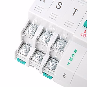 Automatic Transfer Toggle Switch AC 400V 3P Dual Power 63/80/100A Flame Retardant High Reliability High Sensitive Response for Power Supply(100A)