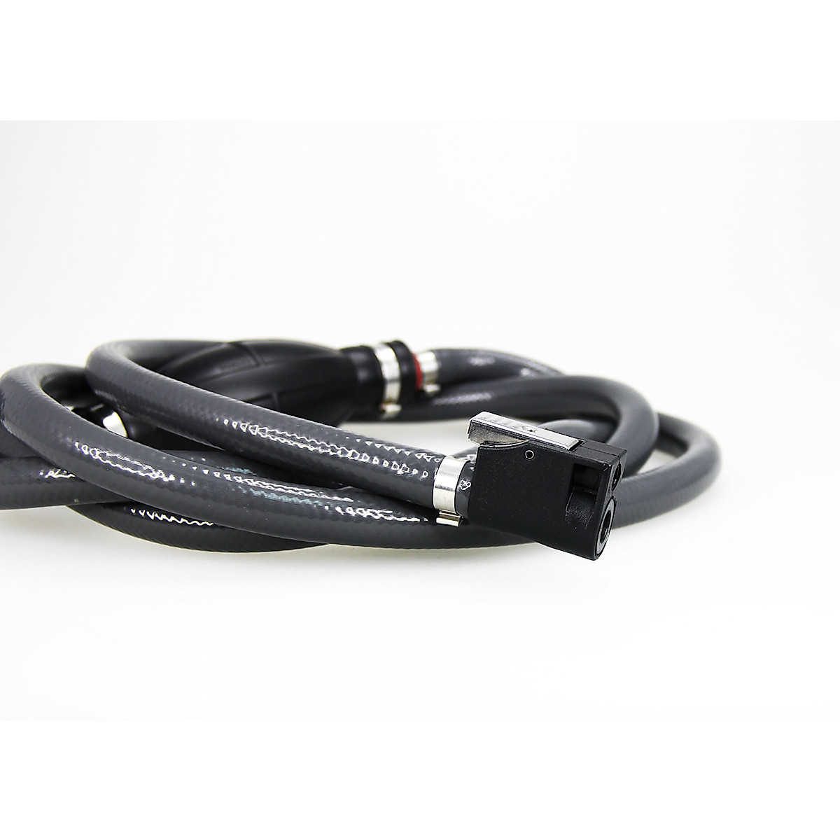 Pactrade Marine Grey Durable Fuel Line Assembly Hose Barbs Rubber Primer Bulb Lengthy 7 ft feet Resistant Material Cover Fuel Flow (3/8" Hose, Mercury Connectors)