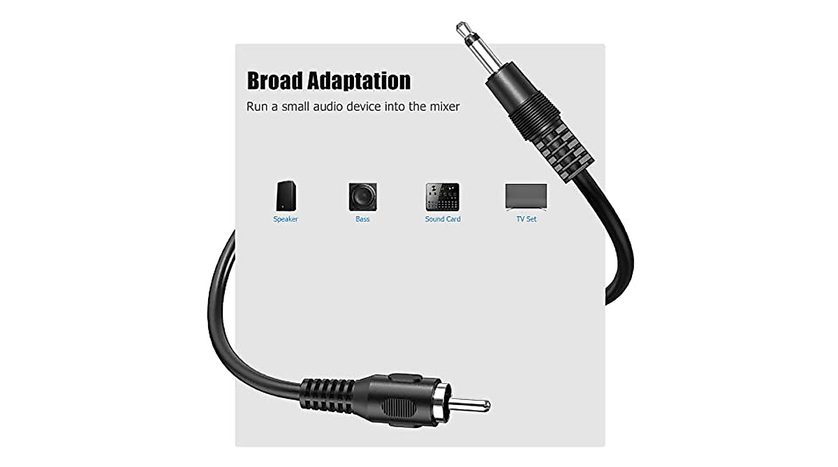 Ancable RCA to 3.5mm Mono Audio Cables - 2-Pack, 3 Feet for Speakers ...