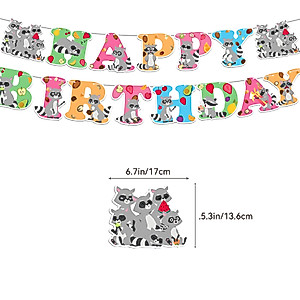 Raccoon Party Decorations Raccoon Birthday Party Supplies Includes Raccoon Birthday Banner Spirals Cake Topper Cupcake Toppers Balloons For Woodland Raccoon Birthday Party Baby Shower Decorations