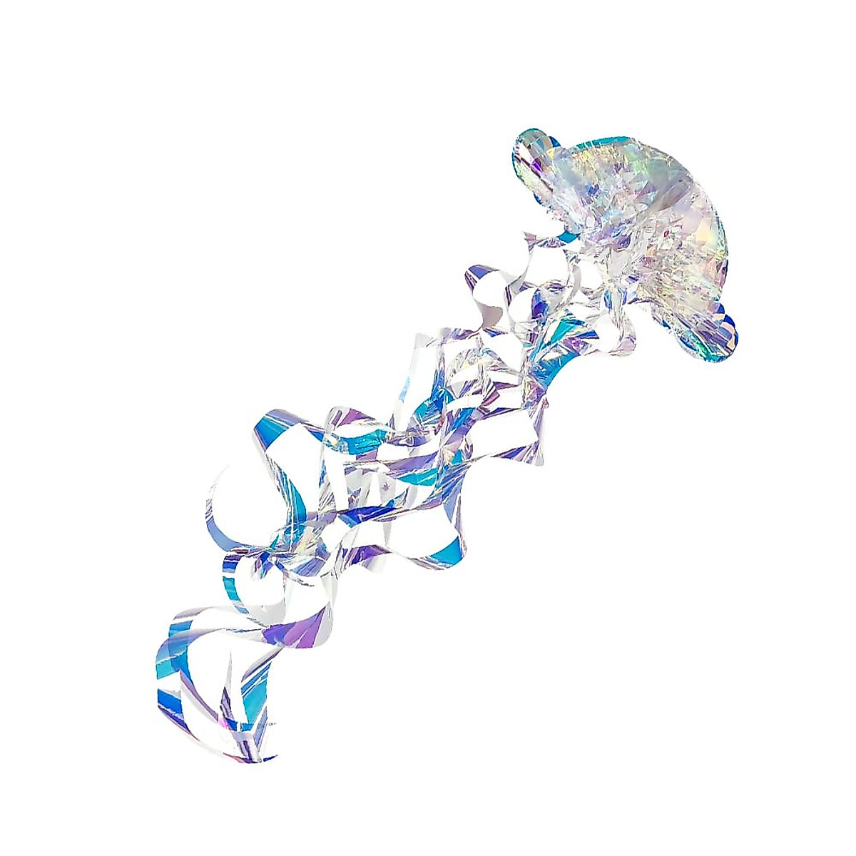 LUOZZY Christmas Ornaments Hanging Rainbow Jellyfish Ornament and Ribbons Pendant Baby Shower Party Deco