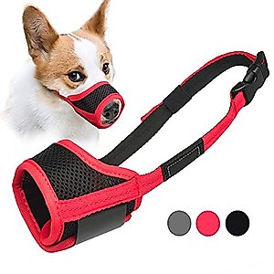 Dog Muzzle Anti Biting and Chewing, with Comfortable Mesh Soft Fabric and Adjustable Strap, Suitable for Small, Medium and Large Dogs