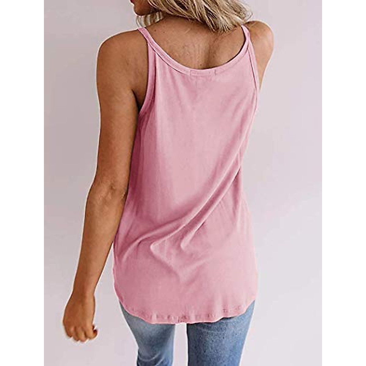 Onedreamer Womens Henley Tank Tops Button Up Shirts Workout Summer Casual Sleeveless Tunics Loose Fit Tees Blouse