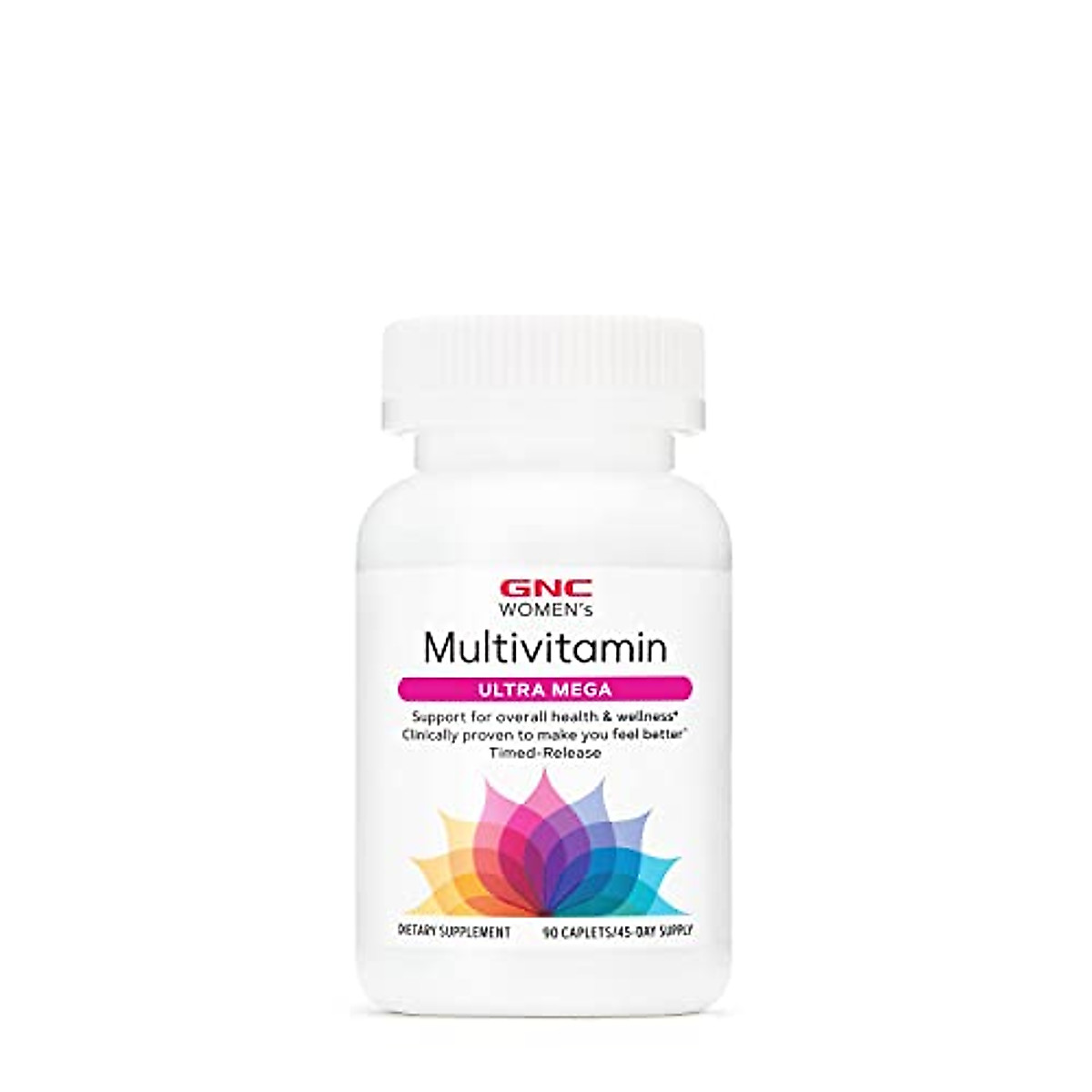 GNC Women's Ultra Mega Multivitamin | Supports Overall Health and Wellness in Women, Clinically Proven to Make You Feel Better, Timed-Release | 90 Caplets