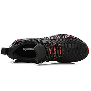 TSIODFO Sneakers for Men Sport Running Shoes Athletic Tennis Walking Shoes Fashion Jogging Sneaker Black red Size 12