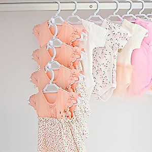 Clothes Hanger Connector Hooks Saver Hanger Extender Clips Plastic Space Saving Clips for Space Saving Clothes and Closet Organizer (Green, Blue, White, Pink, 40 Pcs)