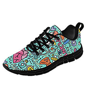 Ciadoon Anatomy Shoes for Women Men Running Tennis Walking Sneakers Human Internal Organ Medical Nurse Physiology Shoes Gifts for Boy Girl,Size 6 Men/8 Women Black