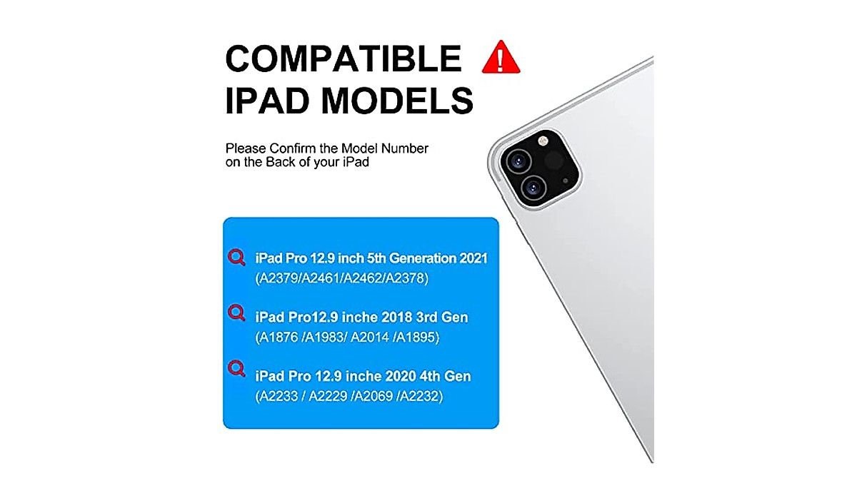 Keyboard Case for New iPad Pro 12.9 inch 2022-6th Generation / 2021-5th / 2020-4th / 2018-3rd ...