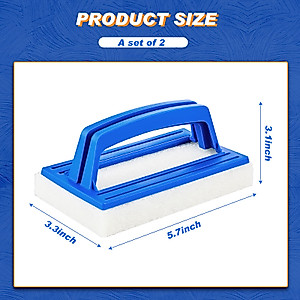 2 Pcs Sponge Swimming Pool Brush Hand Held Bath Scrubber Pool Scrub Brush Kitchen Pool Cleaning Tools Pool Tile Brush Scrub Sponges Brush for Shower Bathroom Pool Wall