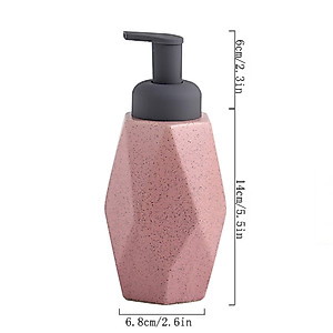 OUMIFA Soap Dispenser Foam Press Bottle 440ml/14.8oz Ceramic Liquid Soap Dispenser for Bathroom,Bedroom,Hotel or Kitchen(Black/Blue/Pink/White) Bathroom Countertop Soap Dispensers (Color : Blue)