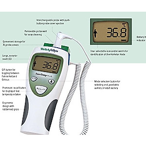 Welch Allyn SureTemp Plus 690 Electronic Thermometer with Wall Mount and 9ft Oral Probe