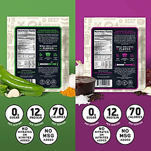 KRAVE Zero Sugar Beef Jerky, Variety Flavors - All Natural 100% Grass Fed Beef - Protein Packed Keto Snacks Roasted for Maximum Flavor - Gluten Free - 2.1 Ounce (Pack of 4)