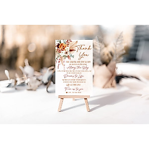Your Main Event Prints 50 Boho Orange and Terracotta Floral Wedding Thank You Place Setting Cards, Great For Adding to Your Table Centerpieces and Wedding Decorations for Receptions, Pack of 50 Cards