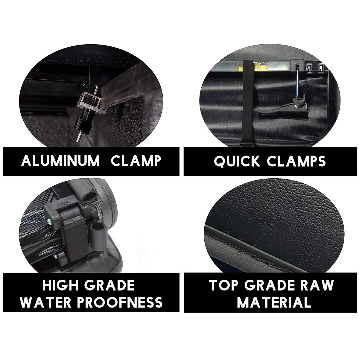 KSCPRO Quad Fold Tonneau Cover Soft Four Fold Truck Bed Covers for 2015-2023 Ford F-150 F150 with 5.5 ft Bed, Styleside