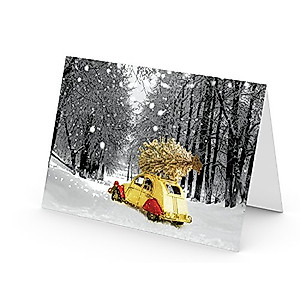 Christmas Cards, Holiday Cards - One Jade Lane - Delivering Warmth, 5x7, Heavy Stock, Set of 18 Cards & Envelopes, Seasons Greetings Cards.